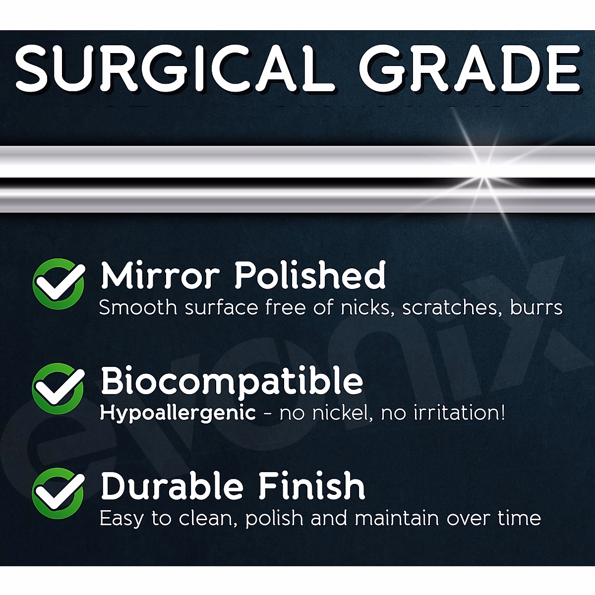 Evonix 16g Fake Septum Nose Ring Piercing Jewelry Hoop Nostril Solid Brass Rhodium-Plated Cute Boho Faux