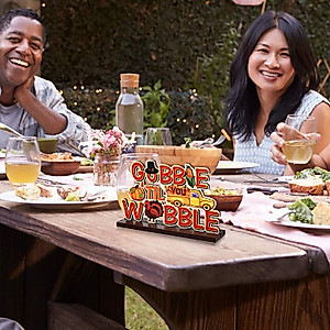 Happy Thanksgiving Sign Thanksgiving Decorations for Table Thanksgiving Table Centerpieces Turkey Decors Pumpkin Signs for Harvest Give and Thanks Wooden Happy Fall Maple, 7.87 x 4.72 Inch