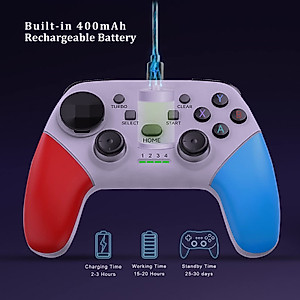 Megadream Wireless Mobile Gaming Controller Gamepad for iPhone/Android/iPad/PC/Switch/PS4/PC Joystick with Phone Holder, Supported Cloud Game, Streaming on PS5/Xbox, Turbo, White