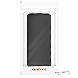 kwmobile Vertical Flip Case Compatible with Sony Xperia 1 III - Case PU Leather Protective Flip Cover with Magnet - Black