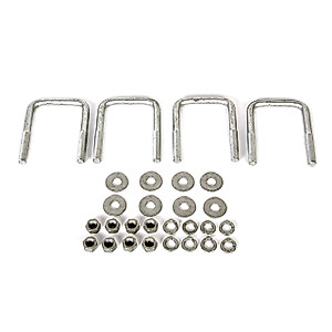 KUAFU Universal U-Bolts for Boat Trailer Square Steel 1/2" Dia X 3 1/16" X 4 5/16" 4Pcs