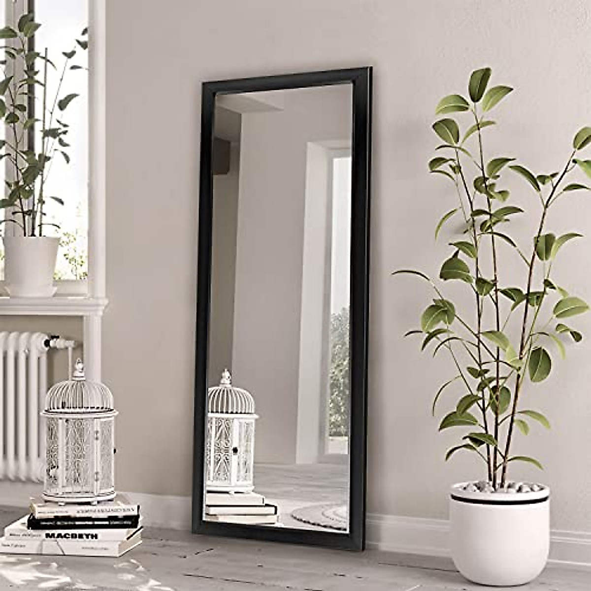 NeuType Full Length Mirror Full Length Body Mirror Standing Mirror 43"x16" Floor & Full Length Mirrors Black Mirror Hanging Mirror Long Mirror (No Stand)