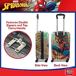 FUL Marvel Spider-Man Kids Rolling Luggage, Hardshell Carry On Suitcase with Wheels, Pastel