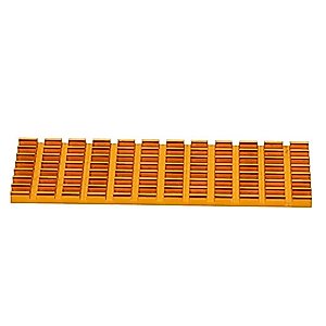 SSD Cooler, PCIE M. 2 SSD 2280 Easy to Install Aluminum Alloy SSD Heat Sink Convenient Effective for Desktop(Gold)