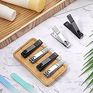 50 Pieces Nail Clipper Set Fingernails and Toenail Clipper Stainless Steel Nail Cutter for Women Men Thick Nails, Black and Silver