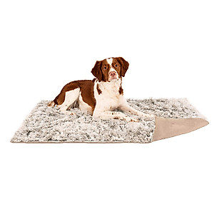 Furhaven Waterproof Throw Blanket for Dogs & Indoor Cats, Washable - Shaggy Plush Calming Long Faux Fur & Velvet Dog Blanket - Driftwood, Medium