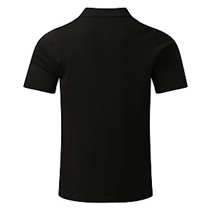 Mens Fashion Casual Button Lapel Short Sleeve T Shirt Jacket Top Male Casual Printing Sports Tennis T Shirt Black