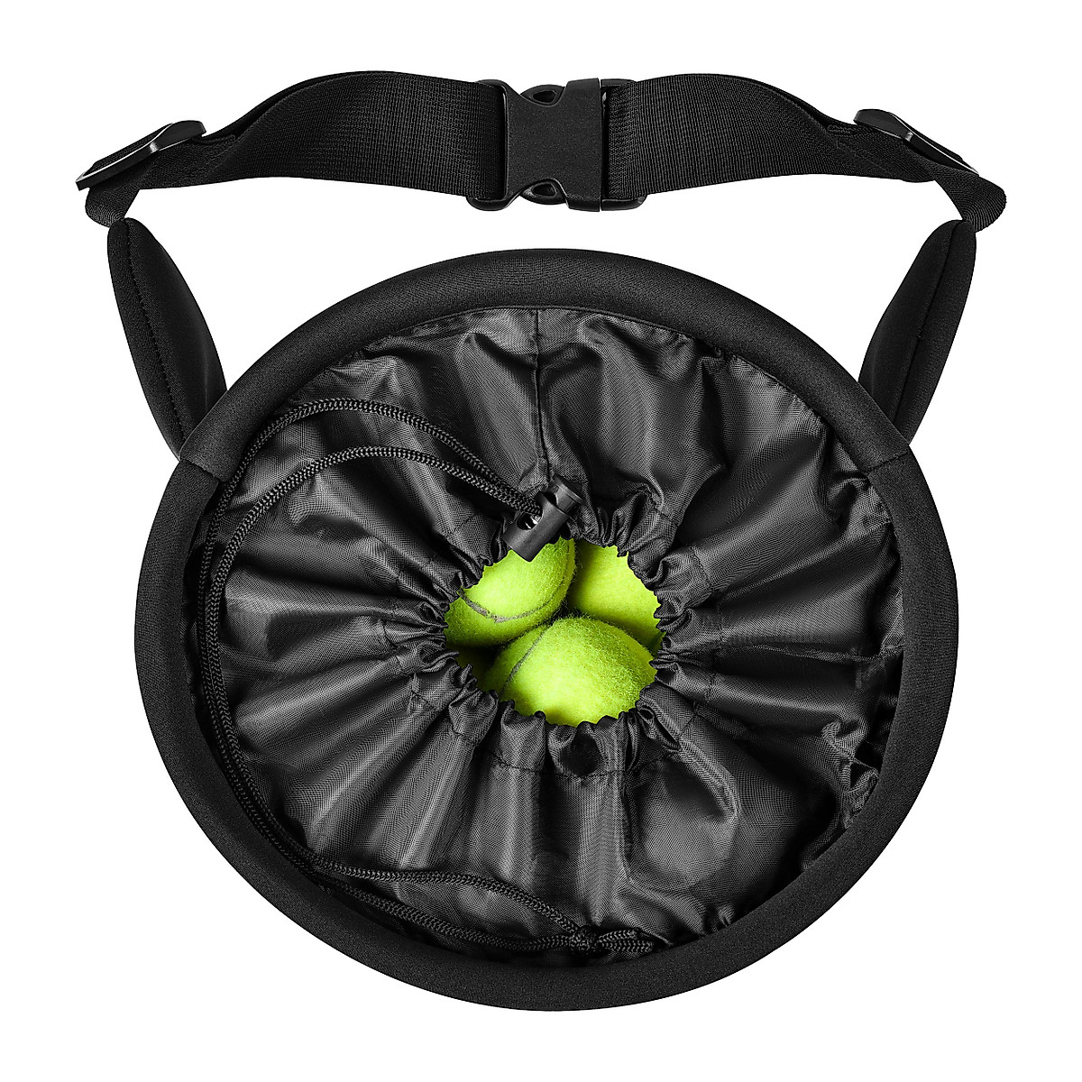 Plai Portable Tennis Ball Hopper Basket - Great for Tennis Training & Fast Feeder for Tennis Balls, Pickleball, Table Tennis or Baseball Balls, Fits Around Any Waist - Holds 50+ Tennis Balls