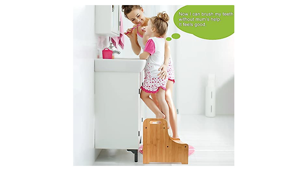 Purbambo Bamboo Step Stool for Toddlers | Safe & Easy to Use