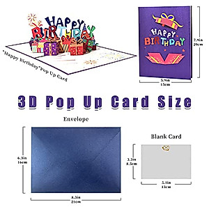 Magic Ants Happy Birthday Card, Pop Up Birthday Card, 3D Birthday Popup Card, Pop Up 3D Greeting Cards, Anniversary Card, Happy Birthday Pop Up Card with Envelope Postcards
