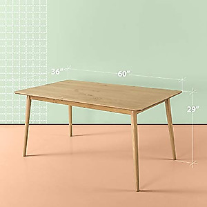 ZINUS Laura 60 Inch Wood Dining Table / Solid Wood Kitchen Table / Table Only / Easy Assembly