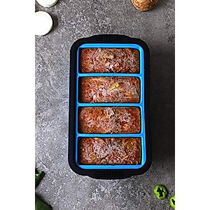 1 Cup Extra Large Silicone Cube Freezing Trays with lid for soup,broth,sauce or butter, Silicone Freezer Container Molds Soup Trays -makes four great portions 1cup Cube(2 PACK, Blue)