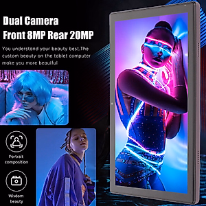 Acogedor Android Tablet PC, 10.1 inch Tablets 12GB RAM 256GB ROM, MT6750 Octa Core CPU, 4G LTE, 1920x1200 IPS HD Touchscreen, GPS, 8800mAh Battery, Bluetooth (US Plug)