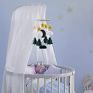 Baby Crib Mobile Wooden Wind Chime Mobile Crib Bed Forest Mobile Felt Moon Crib Mobile Nursery Decoration Toy Hanging Ornament Pendant Photography Props