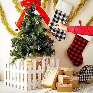 2-Piece Mini White Picket Fence for Christmas Tree or Garden Border (5 Feet Length x 1 Foot Height)