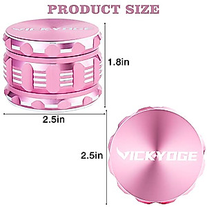 VICKDGE Large Kitchen Grinder for Spice (2.5”, Pink)