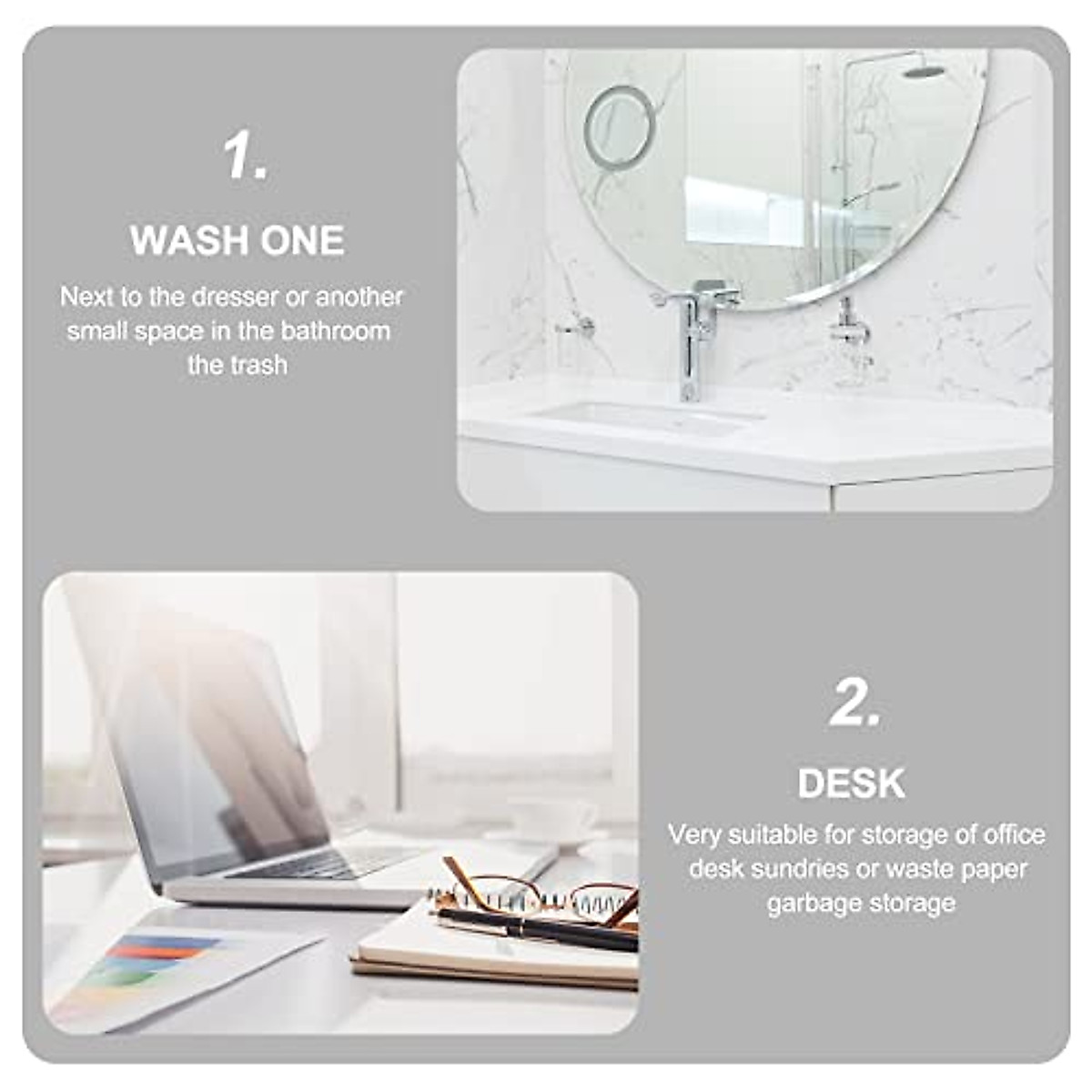 OUNONA Mini Curbside Trash and Recycle Can 4pcs Desktop Organizers Pen Holder Pencil Cup Mini Storage Containers for Office Supplies