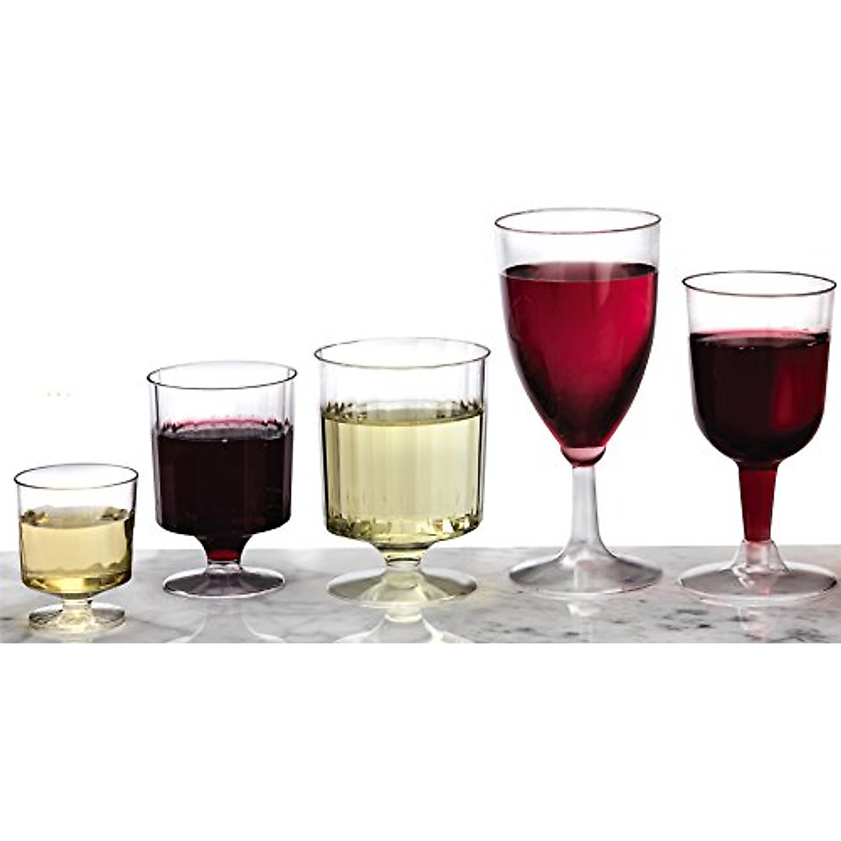 Party Essentials WINEBOX-6 Hard Plastic 1-Piece Wine Glass, 8-Ounce Capacity, Clear (Case of 48)