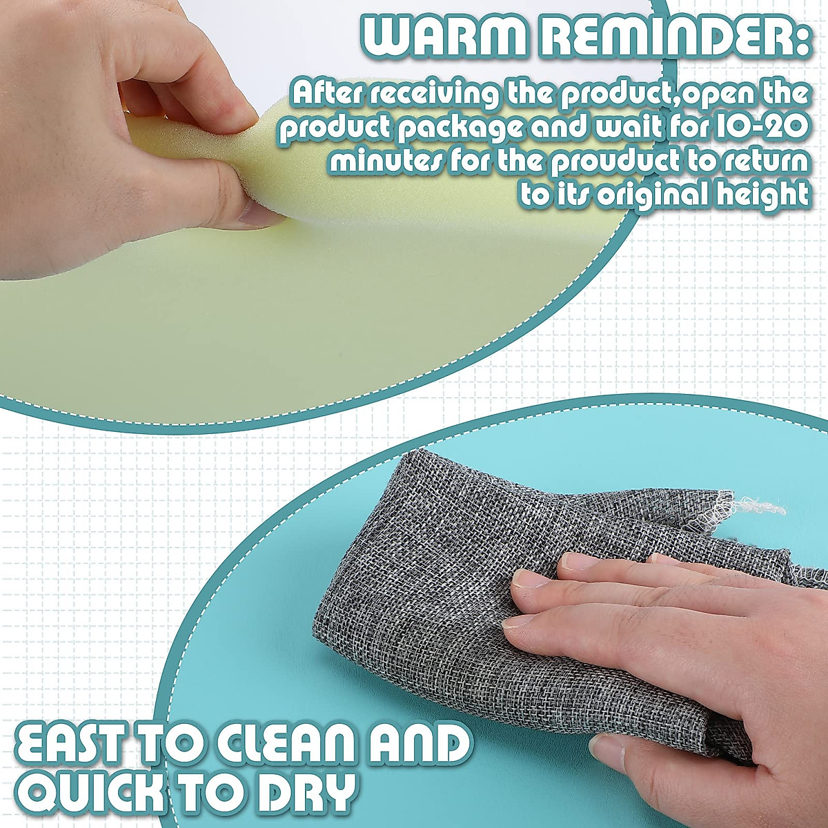 15 Inch Kids Floor Cushions with Handle Waterproof Circle Round Foam Cushion 2'' Thick Flexible Alternative Seating for Students Classroom Daycare Home Preschool Kindergarten (Pastel Color, 6 Pcs)