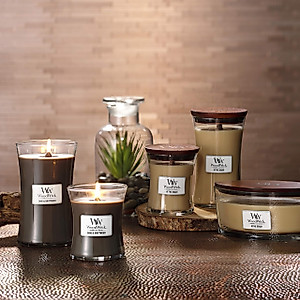 WoodWick Scented Candle with Crackling Wick | Sand & Driftwood Ellipse Candle | Long Burning Candles: Up to 50 Hours Burn Time | Perfect Gifts for Women