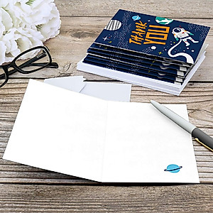 Big Dot of Happiness Blast Off to Outer Space - Rocket Ship Baby Shower or Birthday Party Thank You Cards (8 count)