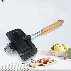 Mini Sandwich Maker,Pie Maker, Hot Dog Toaster With Detachable Handles Campfire Cooking Equipment Pie Irons for Camping Cast Iron Mountain Pie Maker