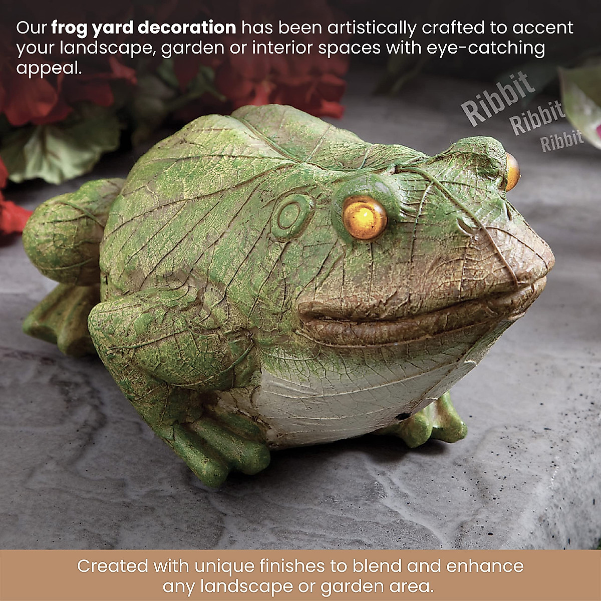 Bits and Pieces - Frog Motion Sensor and Detector Statue - Animal Gardening Gifts - Weather Resistant Garden Decoration Sculpture - 4½" x 8½"