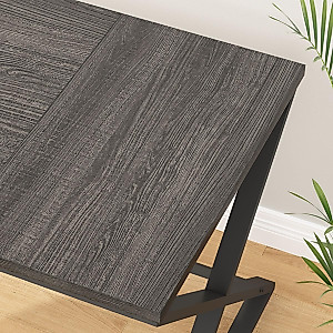 IBF 70.8” Long Computer Desk, Industrial Large Home Office Desk for Writing Study, Rustic Gaming Executive Work Desk for 2 Person, Wood Metal Pc Workstation Computer Table for Living Room, Dark Gray