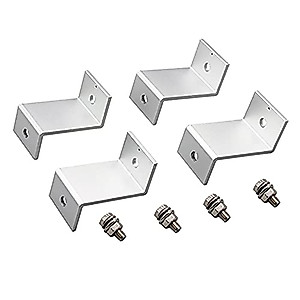 F-ber 1 Set (4pcs) Solar Panel Mounting Hardware Z Type Bracket Aluminum W/Stainless Bolt for RV Boat Off Grid 38mm Width Solar Panels (49*38*25mm/1.93"*1.5"*0.98")