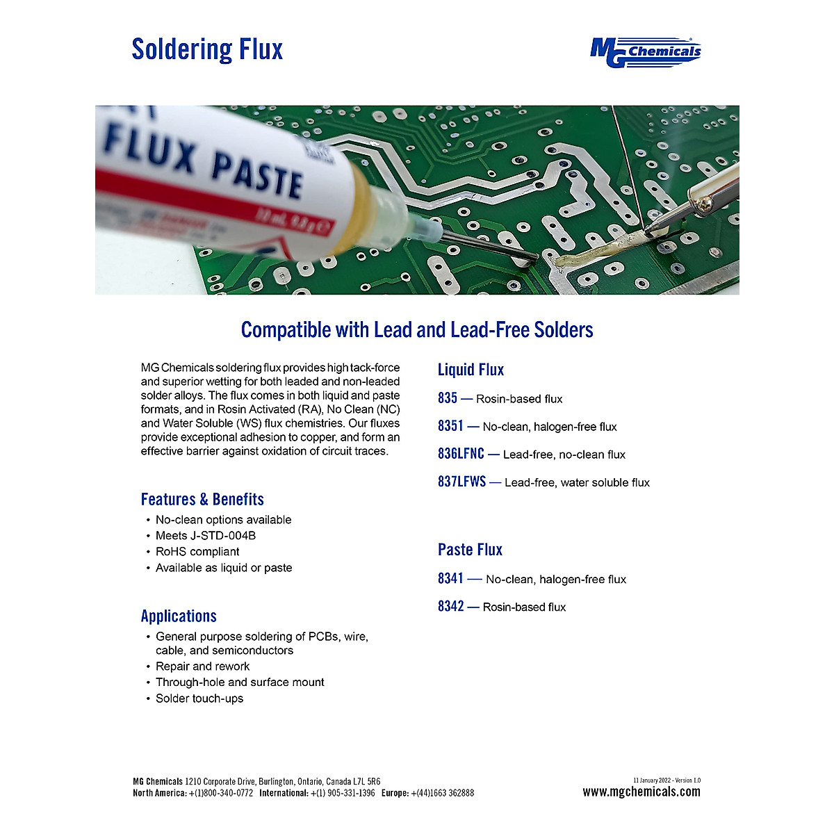 MG Chemicals - 8341-10ML 8341 No Clean Flux Paste, 10 milliliters Pneumatic Dispenser (Complete with Plunger & Dispensing Tip)