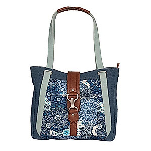 Mona B Cora Upcycled Recycled Durrie Vegan Tote Handbag with RFID Blocking