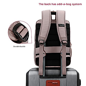 Swissdigital Design Katy Rose Laptop Backpack For Women，College Bookbags With USB Charging Port，Large Capacity Computer Backpacks For Work Business Lotus (SD1006F-82)