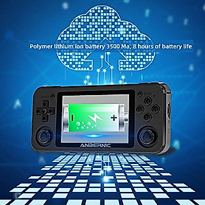 RG351P Handheld Game Console,Plug & Play Video Games Supports TF Extend 256GB , Portable Game Console 3.5 Inch IPS Screen Double 3D Rocker Supports 3.5mm Sound Headphones (Black)