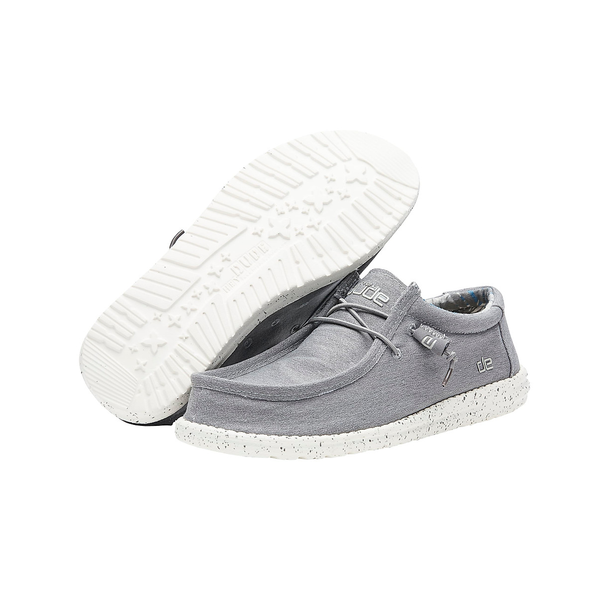 Hey Dude Men's Wally Stretch Iron Size 8 | Men’s Shoes | Men's Lace Up Loafers | Comfortable & Light-Weight