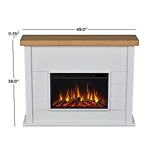 Marshall 49" Slim Electric Fireplace TV Stand in White by Real Flame