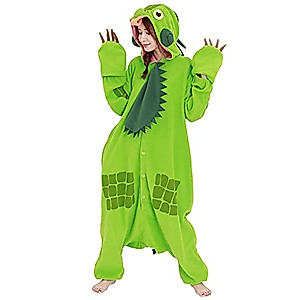 SAZAC Green Iguana Kigurumi - Onesie Jumpsuit Halloween Costume