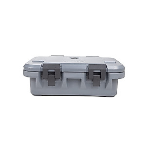 Jiwins Insulated Food Pan Carrier, Top Loader Pan Carrier, Stackable, for Restaurant Canteen, Gray, Suitable for 4" Deep Pans
