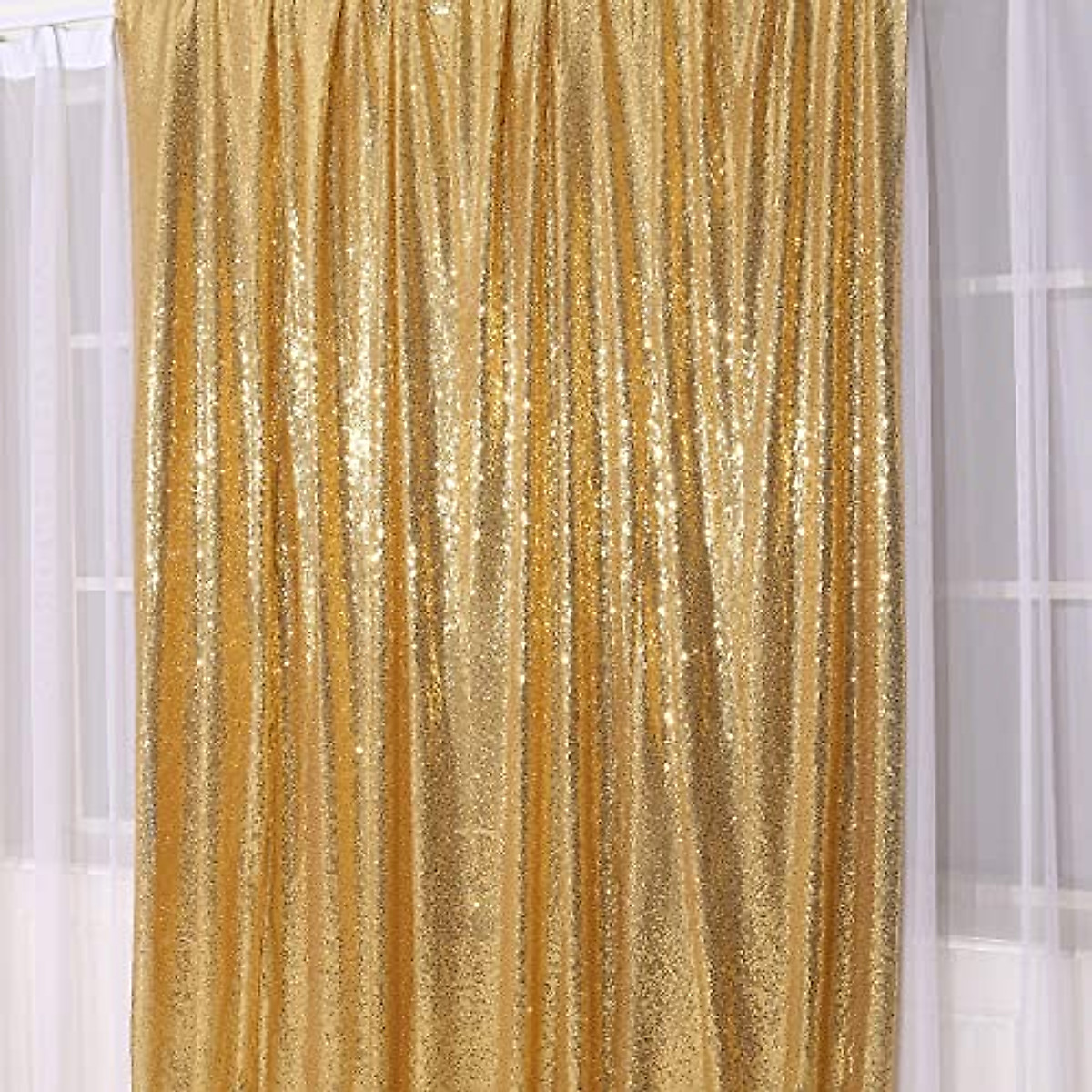 Sparkly Gold PartyDelight Sequin Backdrop, Photography, Christmas Backdrop, 6Ft x 6Ft