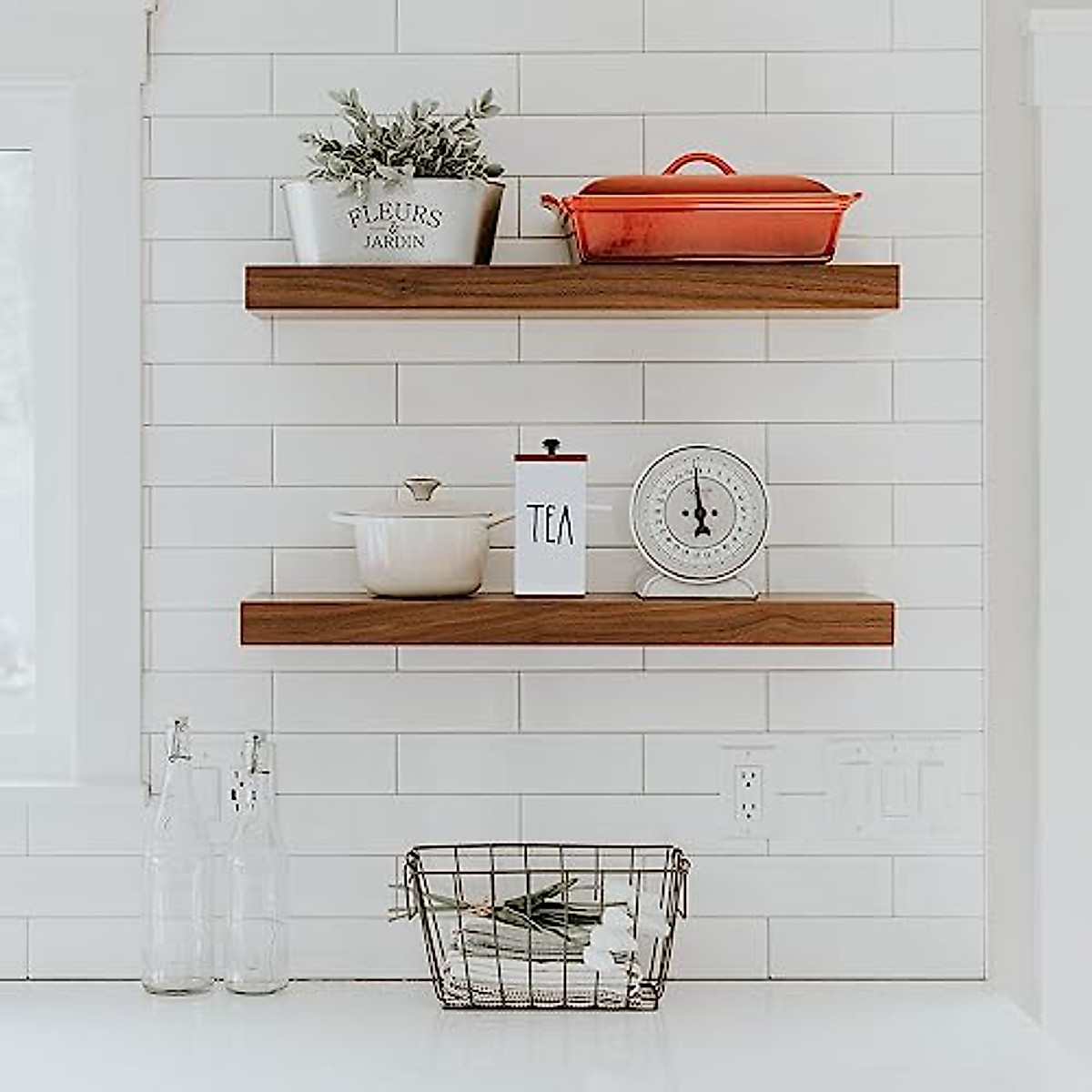 Tea Bag Holder, Farmhouse Tea Caddy, Wood Tea Bag Storage Organizer, Tea Containers with Lid, Tea Bag Dispenser, Tea Canister, Tea Accessories, Great for Tea Bars and Tea Gifts (White)