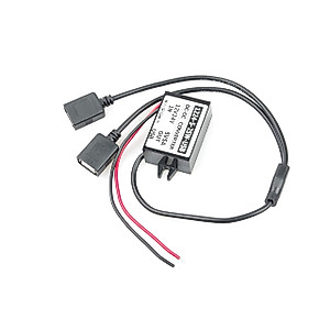 KNACRO 5V Dual USB DC-DC Convert Step-Down Power Supply Module 9v 12V 24V 36v 8-40V to 5V 5A 25W Dual USB Female Output Waterproof