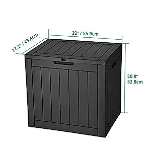 YITAHOME 30 Gallon Deck Box, Outdoor Storage Box for Patio Furniture, Pool Accessories, Cushions, Garden Tools and Outdoor, Waterproof Resin with Lockable Lid and Side Handles (Black)