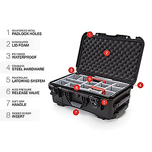 Nanuk 935 Waterproof Carry-On Hard Case with Wheels and Padded Divider (Black)