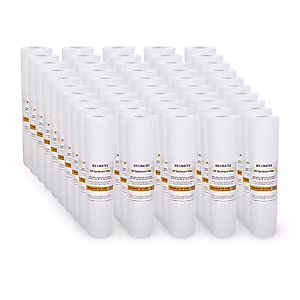 Max Water 10 inch x 2.5 inch, 1 Micron Replacement Sediment Water Filter Cartridge for Whole House, Melt Blown Filtration Fiber for Heavy Duty (Pack of 50)