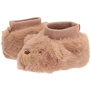Little Me Baby Newborn Slippers, Bear, 0-6 Months