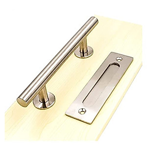 Sliding Door Hardware Gifsin 12in Sliding Barn Door Handle Stainless/Carbon Steel Flush Pull Set Pull Handle Heavy Duty Wood Interior Door Hardware Perfect For A Study Dining Room Area ( Color : Black
