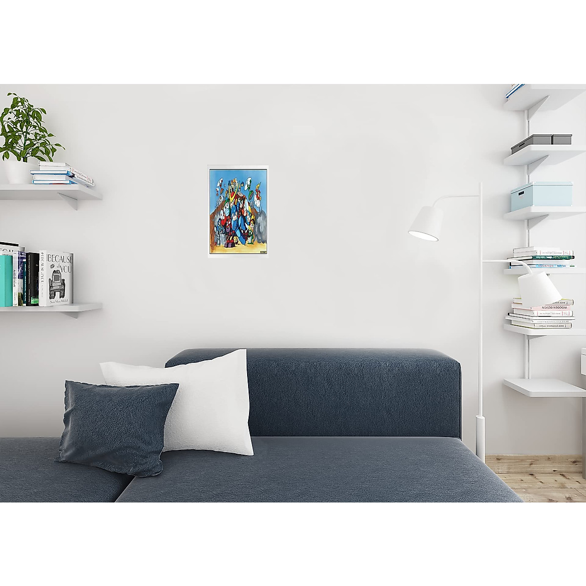 Mega Man 2 Bosses Video Game Video Gamer Classic Retro Vintage 90s Gaming MegaMan Capcom Legacy Collection Megaman 11 Mega Man X Dr Wily White Wood Framed Poster 14x20