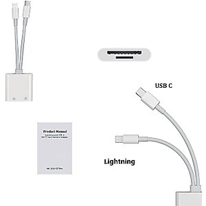 [Apple MFi Certified] iPhone Card Reader, Lightning and USB-C SD/TF Card Camera Adapter Multi-Card Reader with Dual Slot, Plug and Play Compatible with iOS and Android, for iPhone iPad, MacBook, iMac