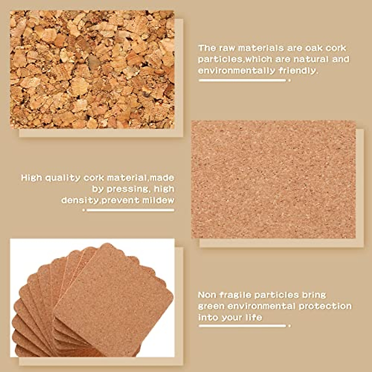 Square Cork Trivets 4 x 4 x 0.2 Inch Cork Coasters for Drinks Absorbent Cork Plant Coasters Pot Trivets Natural Bar Coasters Kitchen Pads Drink Coasters Set for Table Dishes Plate Plants (60 Pcs)
