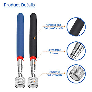 Telescoping Magnetic Pickup Tool 15 Lbs Magnetic Pick-up Grabber 30 Inch Telescoping Magnet Stick Retrieval Tool for Men Father's Birthday Day Thanksgiving and Christmas (2)