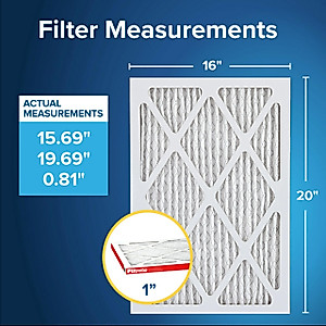 Filtrete 16x20x1 AC Furnace Air Filter, MERV 11, MPR 1000, Micro Allergen Defense, 3-Month Pleated 1-Inch Electrostatic Air Cleaning Filter, 2 Pack (Actual Size 15.719 x19.719x0.84 in)